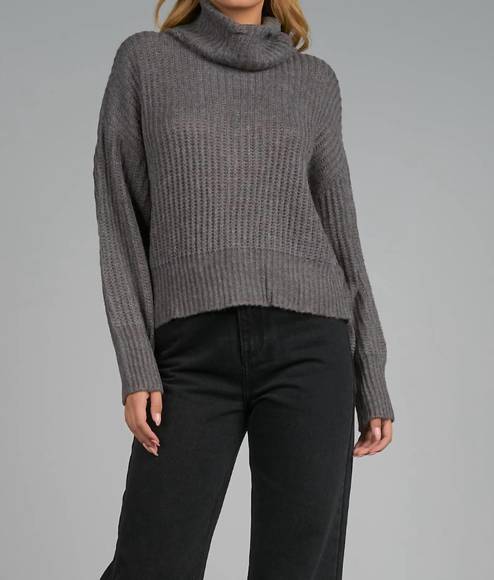 Elan | Sweaters | New Elan Rachel Turtleneck Sweater In Charcoal | Poshmark